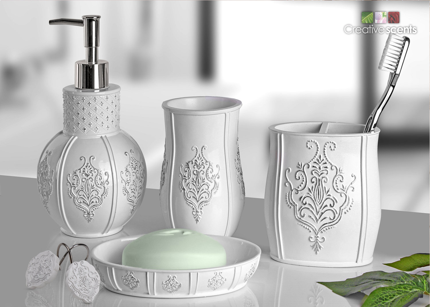 Creative Scents Brushed Nickel 4 Piece Bathroom Accessory Set Reviews Wayfair